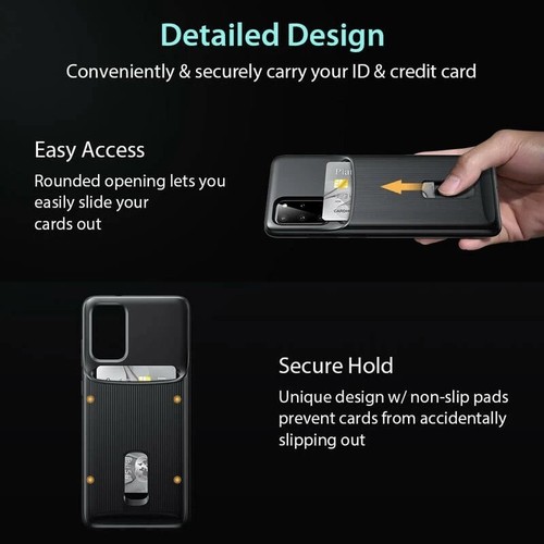 ESR S20 Plus Wallet Armor, Black,Holds 2 Cards,Hybrid Protection ...