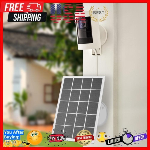 10W Solar Panel Charger Waterproof for Ring Stick Up Cam and Spotlight ...
