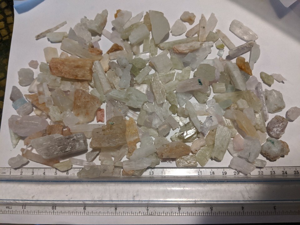 1lb Bulk Wholesale Natural Pink Green Clear Kunzite Spodumene Crystals ...