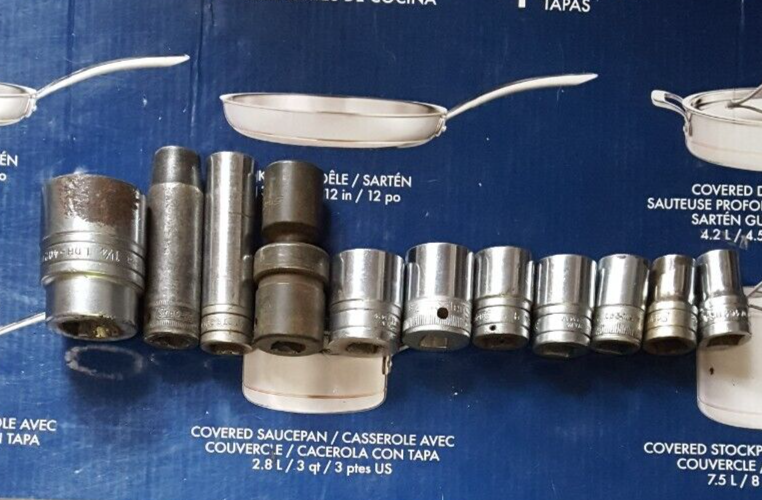 Snap On 1/2" Drive 10 Sockets One 3/4" Drive Socket U1 | eBay