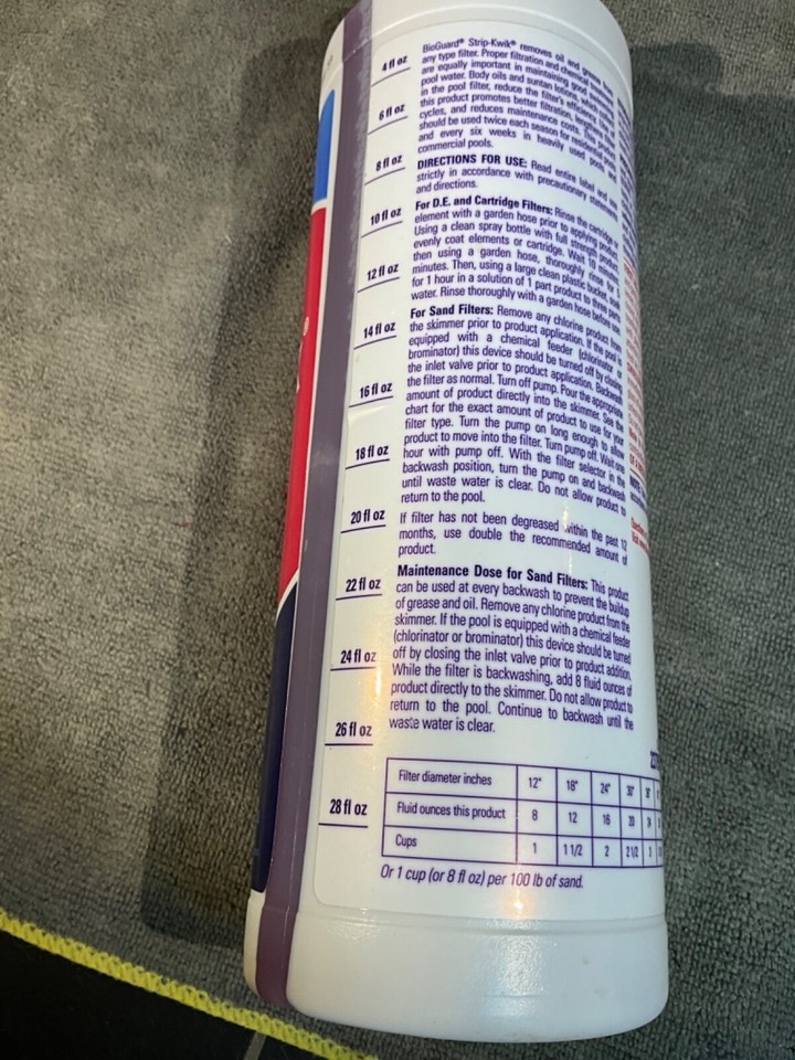 💦 Strip-Kwik - Degreasing Filter Cleaner - 1 Quart - 23756B10 | eBay