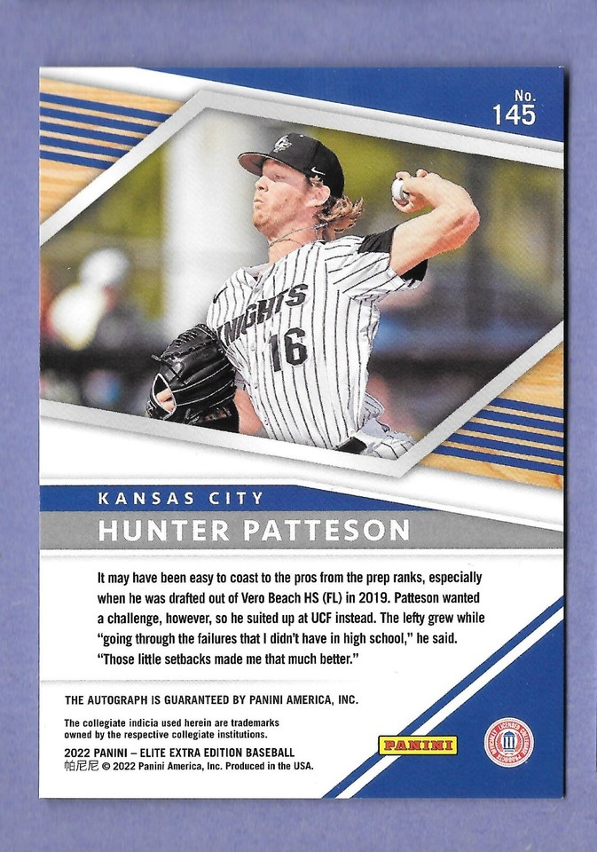 2022 Panini Elite Extra Edition HUNTER PATTERSON AUTOGRAPH/AUTO ROYALS ...