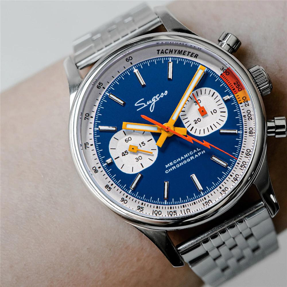 Sugess Chrono Heritage Blue Dial Chrono Mechanical Watch SEAGULL 1963 ...