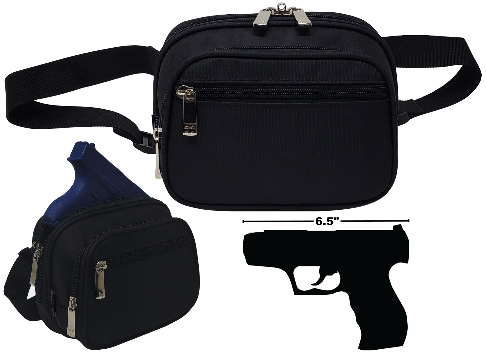 HER TACTICAL Concealed Carry Fanny Pack Gun Holster Bag for Compact ...