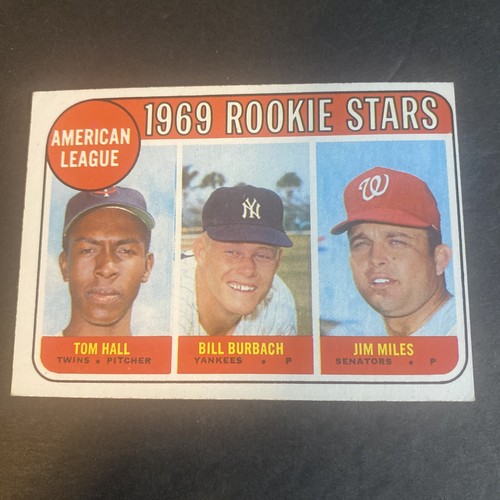 1969 Topps Baseball A.L. Rookie Stars Tom Hall, Bill Burbach High Card ...