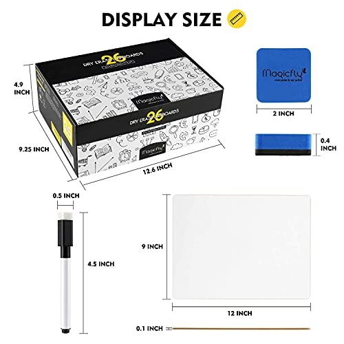 Small White Boards, Dry Erase Board Pack of 26, Mini Whiteboards 9x12 ...