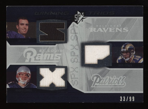 2008 Joe Flacco Bulger Upper Deck SPX Triple Patch Rookie Rc #33/99 ...