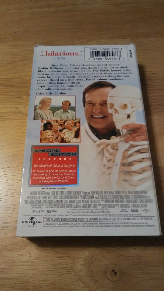Patch Adams (VHS, 1999, Extra footage/ Special Edition) 96898495837 | eBay