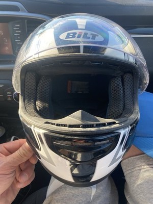 Used BILT Model BLH 5 Full Face Motorcycle Helmet SILVER Size L Unisex ...