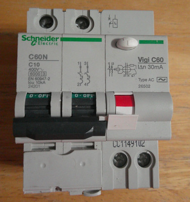 SCHNEIDER C60N C10 (24201) Circuit Breaker w/ VIGI C60 (26502) | eBay
