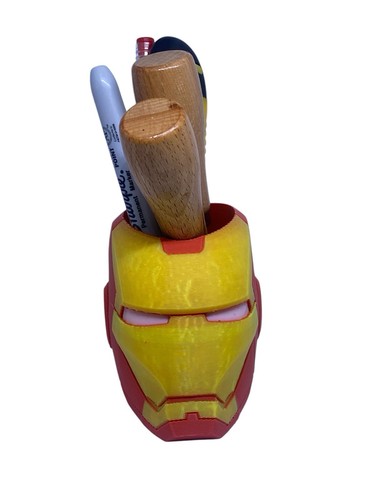 Iron Man HelmetStyle Pen/Pencil/Stationery Holder Desk Organize RedGold ...