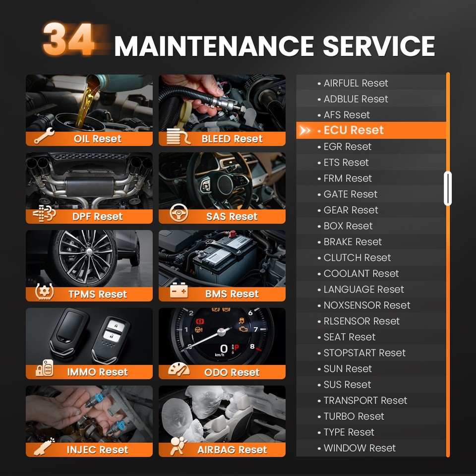 ANCEL DS600 BT 8 Inch OBD2 Scanner Automotive Diagnostic Tool ECU Coding Reset | eBay