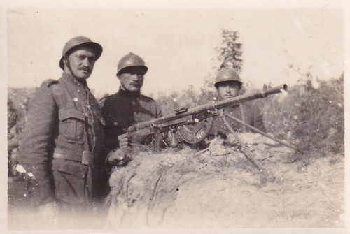 Original WWI Photo BELGIANS French CHAUCHAT AUTOMATIC RIFLE MACHINE GUN ...