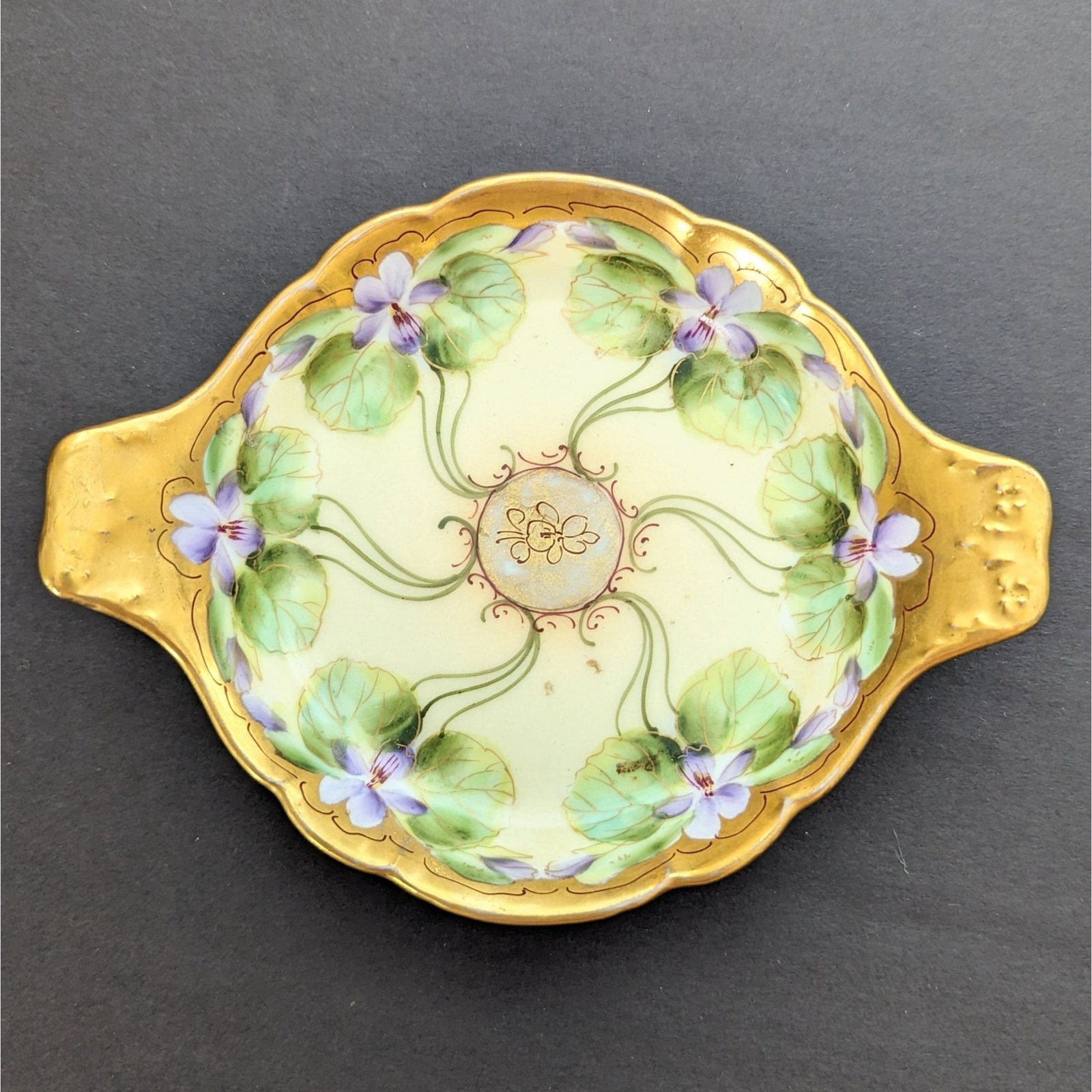 Vintage W A Pickard Hand Painted Porcelain Trinket Dish Gold and Violets | eBay