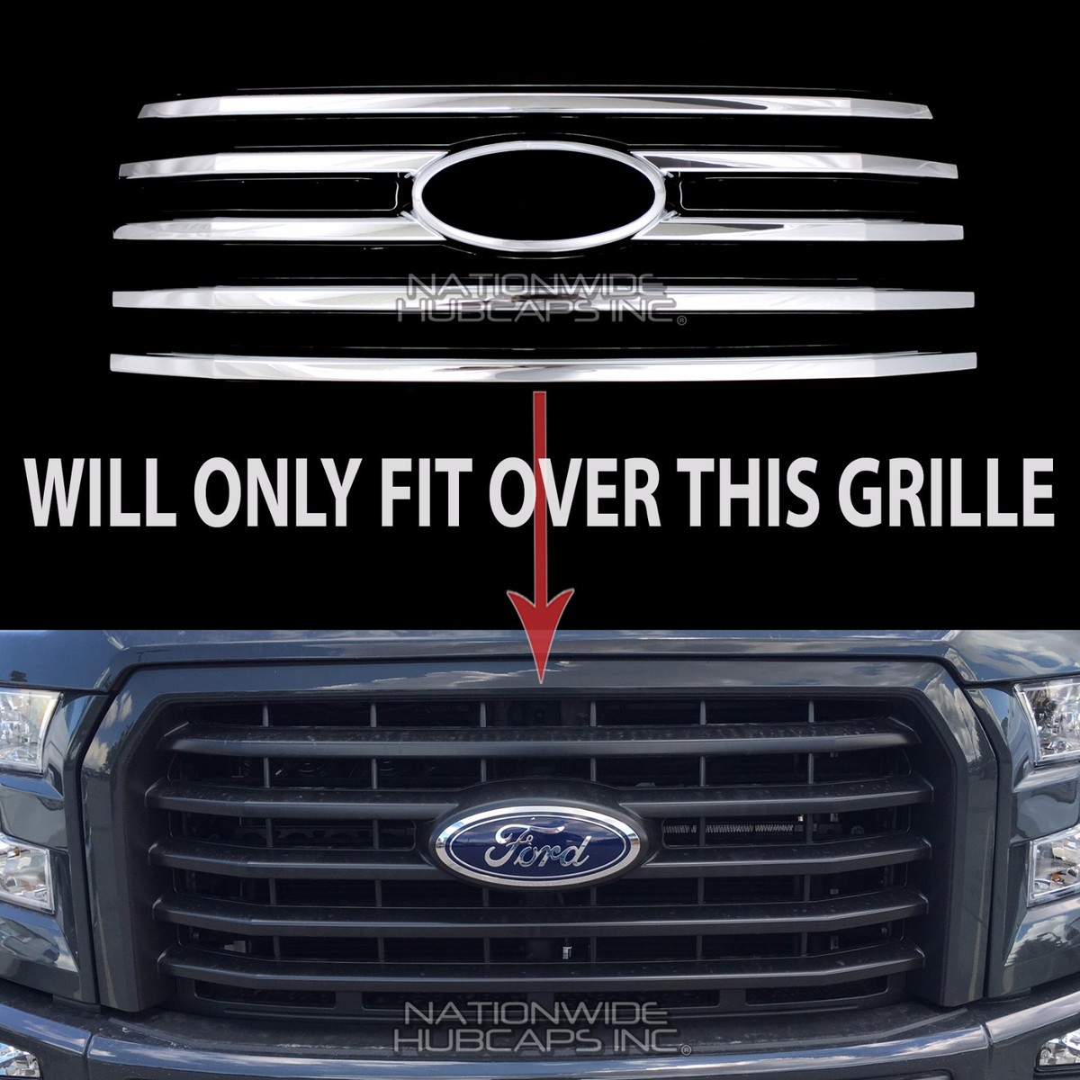 Rough Country Grill F150 For 2019 2020 Ford Edge BLACK Snap On Grille ...