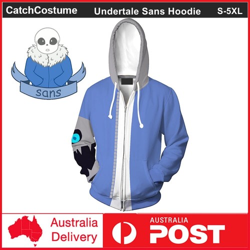 Game Undertale Sans Hoodie Cosplay Costume Hooded Zipper Sweatshirt ...