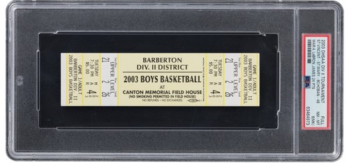 LeBron James 2003 SVSM High School OHSAA Tournament Full Ticket PSA 8 ...