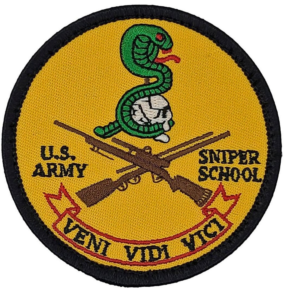 ARMY SNIPER SCHOOL EMBROIDERED MORALE PATCH | 2PC Hook Backing 3"x3" | eBay