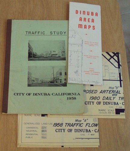 VTG 1958 'CITY of DINUBA' Traffic Study with MAPS~Projections to 1980 ...