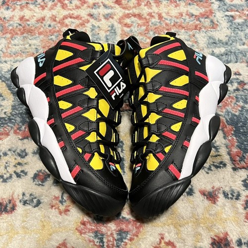 NEW* FILA STACKHOUSE SPAGHETTI Men Sz 9.5 Basketball 1BM01793708 Lemon ...