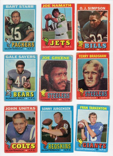 1971 TOPPS FOOTBALL NEAR COMPLETE SET LOT(231/263)w/STARS,RC's,HOF ...