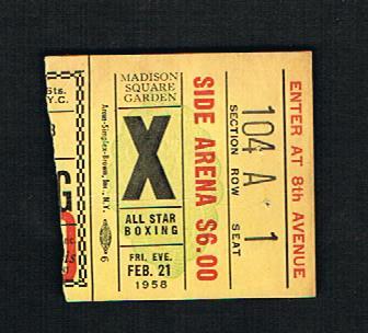 MSG 1958 Nino Valdes vs Alex Miteff Tucker Smith Charles Moulton boxing ...