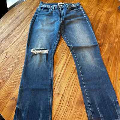 Frame Women’s Le High Straight Leg Merriweather Distressed Denim Jeans ...