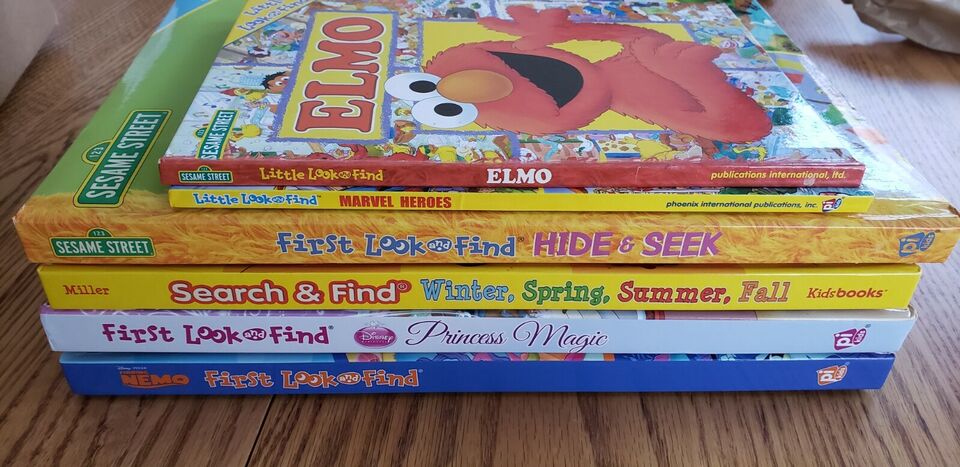 Lot of 6 My First Look and Find: Sesame Street Elmo Princess Nemo ...