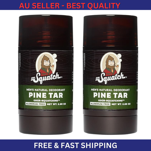 Dr. Squatch Natural Deodorant for Men 2 Pack Pine Tar – Odor-Squatching Men'S... | eBay