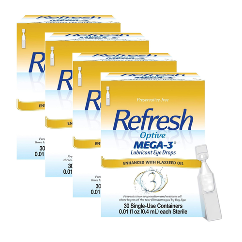 Refresh Optive Mega-3 Lubricant Eye Drops Enhanced with Flaxseed Oil ...