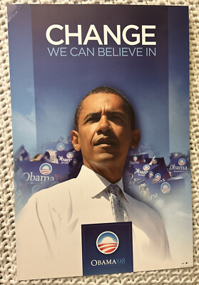 2008 Barack Obama “Change We Can Believe In” Campaign Poster 18x12 Inch ...