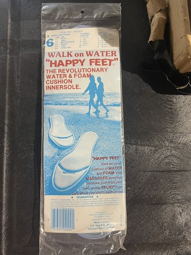 Vintage Happy Feet Walk on Water Water and Foam Cushion Insole XL M 11 ...