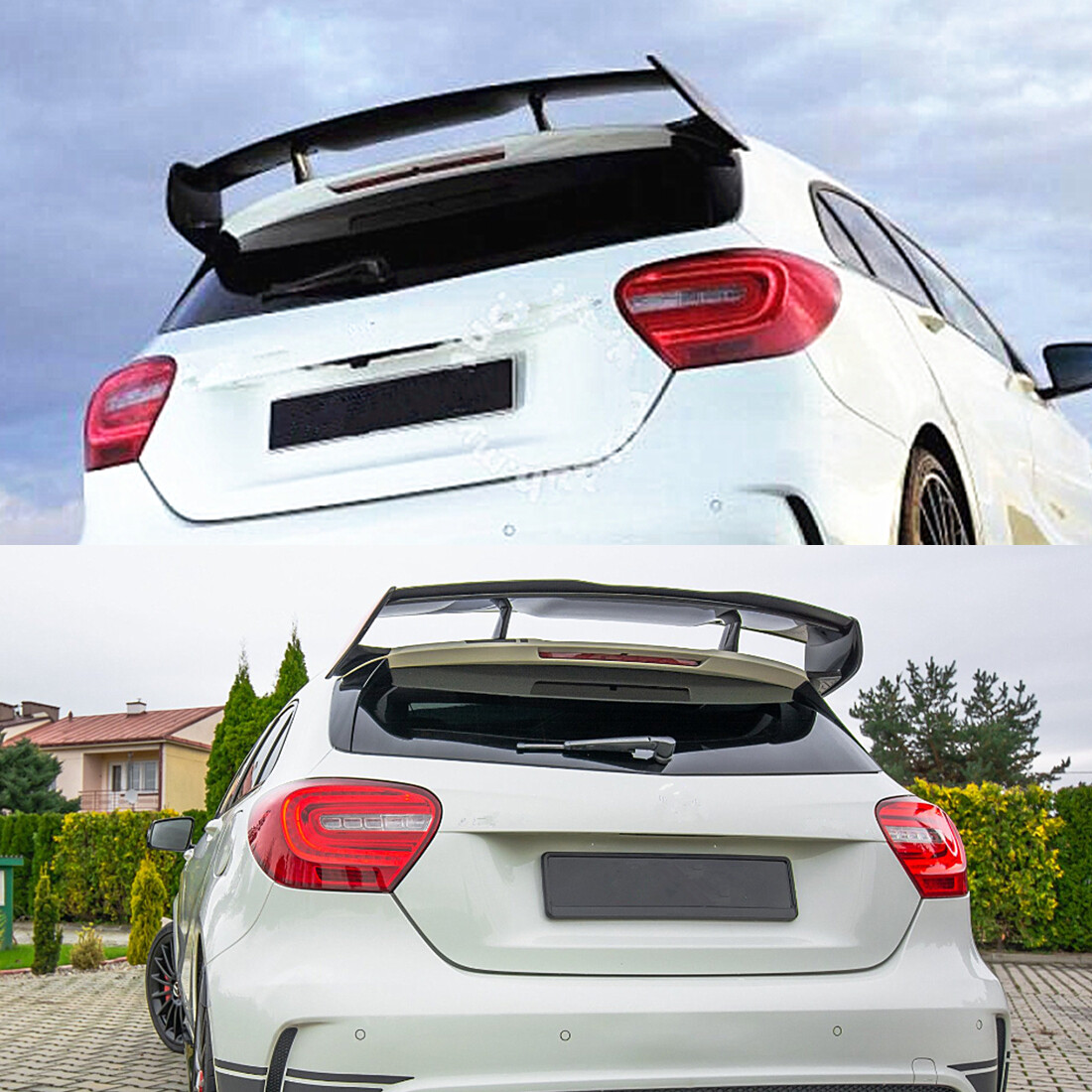 For Mercedes W176 A-Class 12-18 Gloss Black AMG Style Rear Roof Spoiler ...