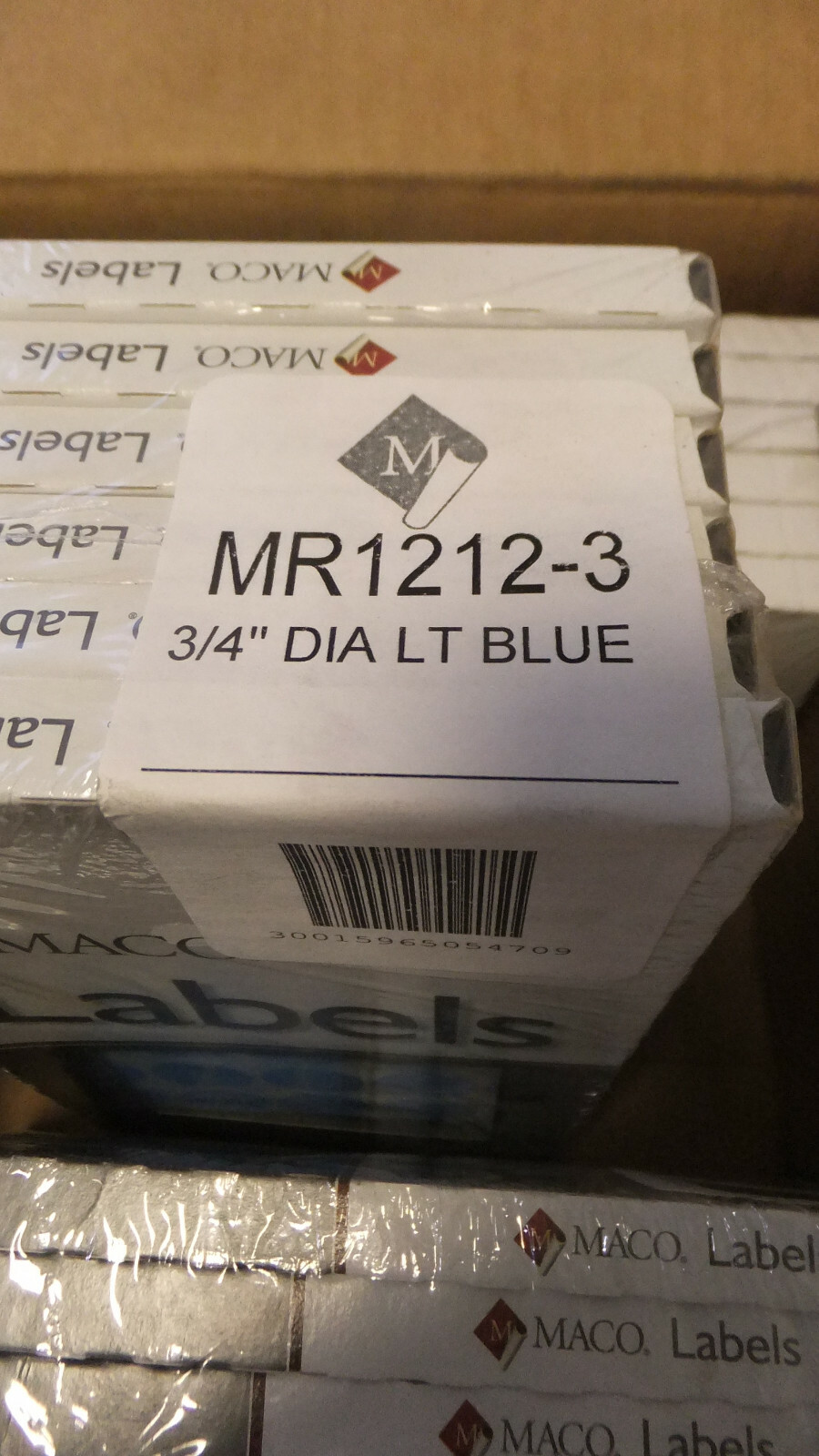 Maco MR1212-3 3/4" Diameter Light Blue Labels 18000 Total | eBay