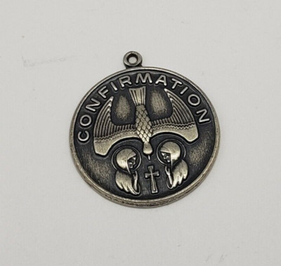 VINTAGE STERLING SILVER CONFIRMATION MEDALLION PENDANT | eBay