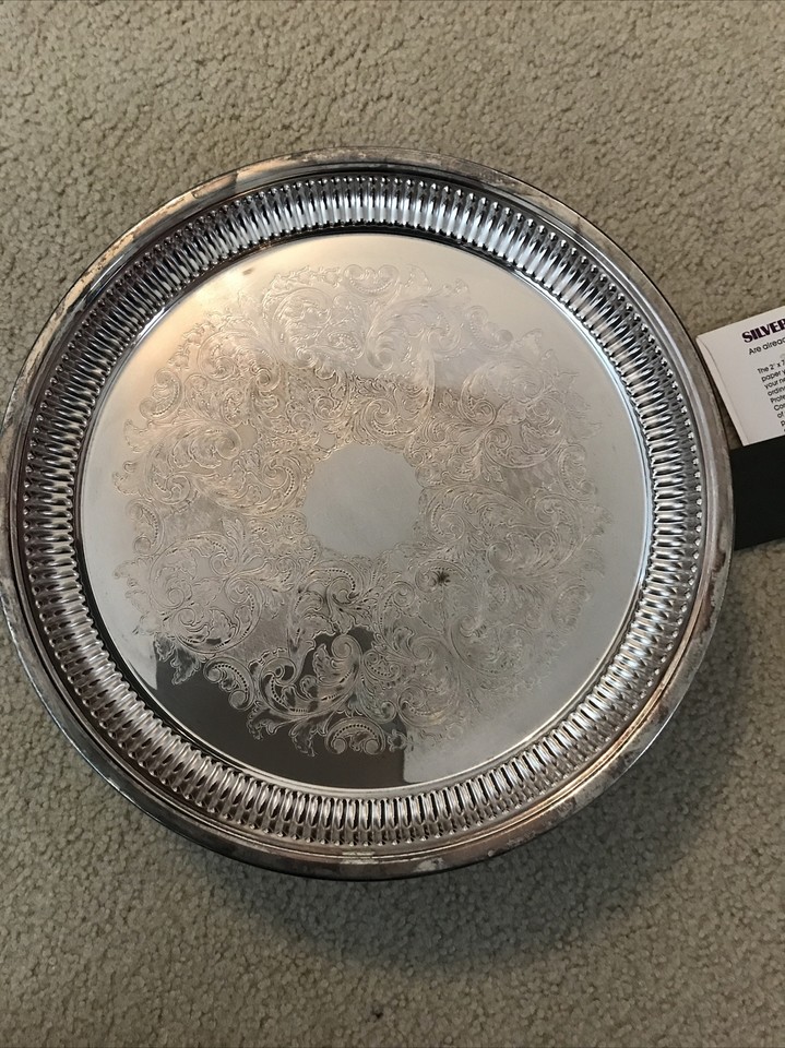 Kent Silversmiths silverplate tray stand - 12" diameter, 3.5" high | eBay