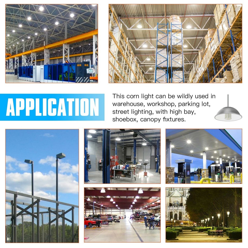 120W LED Corn Light Bulbs Warehouse Parking Lot Shoebox Fixtrure ...