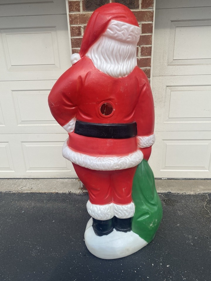 Vintage 5Ft Santa Blow Mold Beco/General Foam Life Size Christmas Decoration | eBay