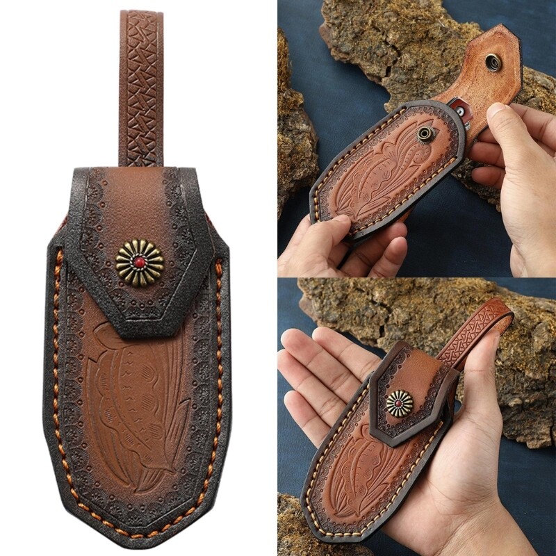 Foldable Leather Knife Cover Belt Foldable Knife Pouches Small Leather ...