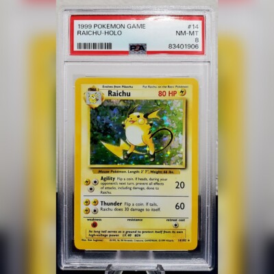 Pokémon TCG Raichu Base Set 14/102 Holo Unlimited Holo Rare PSA 8 | eBay