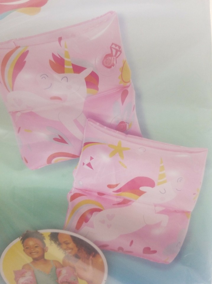 Play Day Armbands Arm Floaties Inflatable 1 pack Pink Unicorn Pool ...
