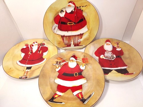 ONEIDA Super Sized SANTA Lunch/Salad/Dessert Plates Porcelain Jennifer ...