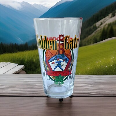 GOLDEN GATE BEER ORIGINAL Ale Pint Glass RED ROBIN San Francisco Marin ...