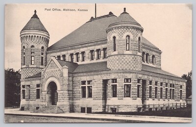 Kansas (KS) View Postcard by Excelsior Limestone Post Office, Atchison ...