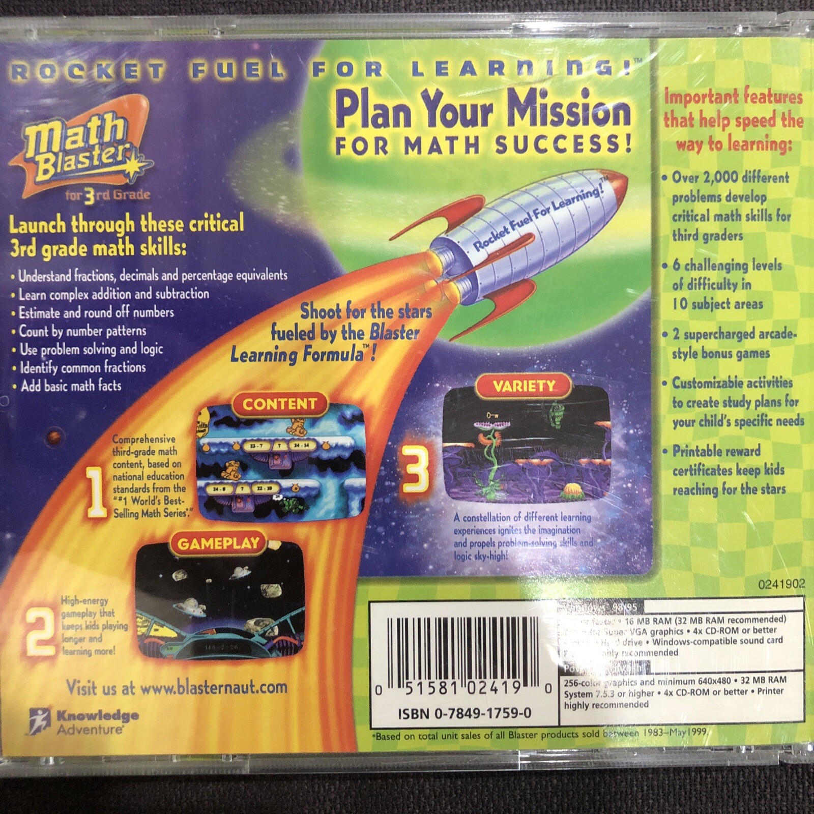 Math Blaster 3rd Grade PC Game | eBay