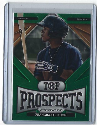 2013 Panini Prizm Francisco Lindor Top Prospects Green Prizm RC ...