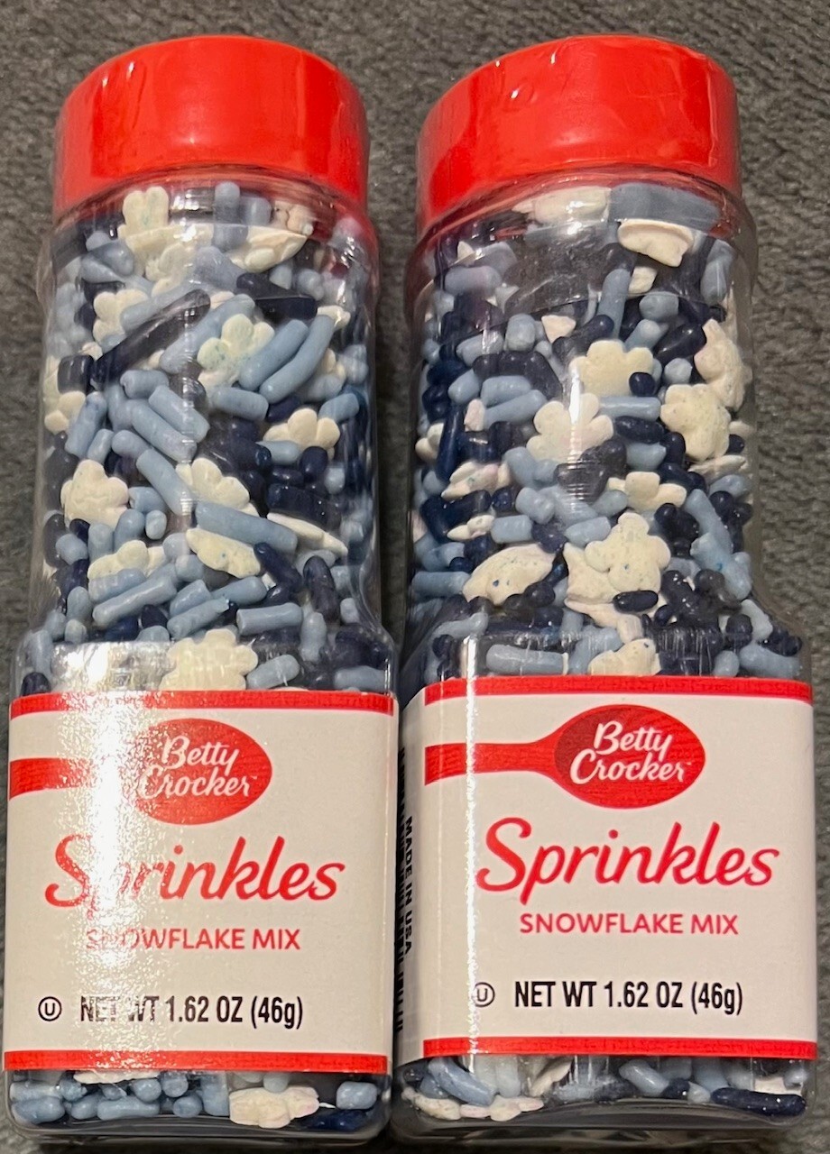 2 Pack Betty Crocker Sprinkles - Snowflake Mix - 1.62 OZ Each ...
