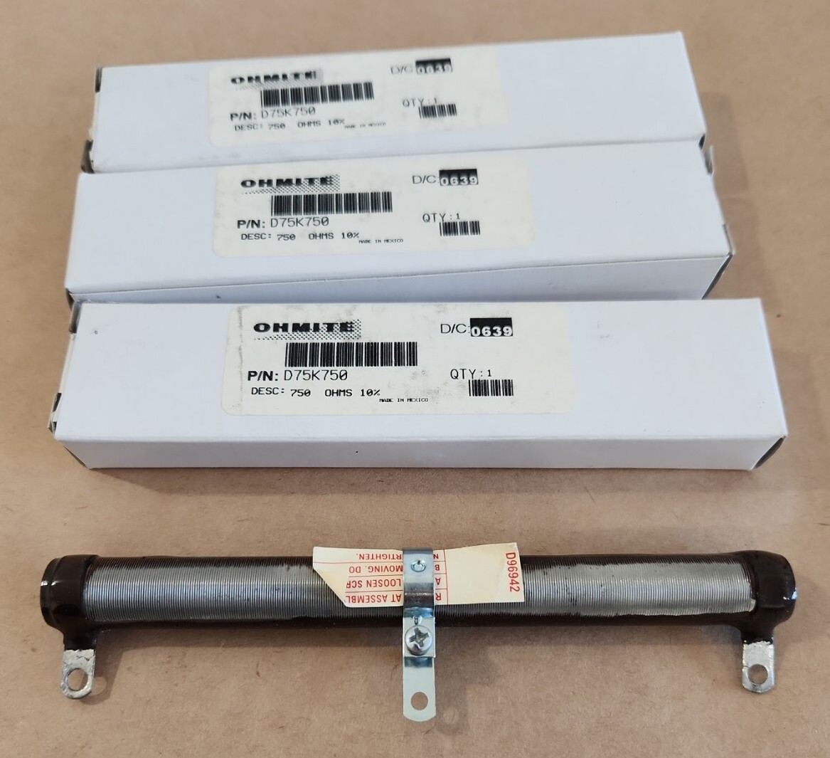 *BRAND NEW* LOT OF 3 Ohmite D75K750E Wirewound Resistor 75W 750Ohms ...