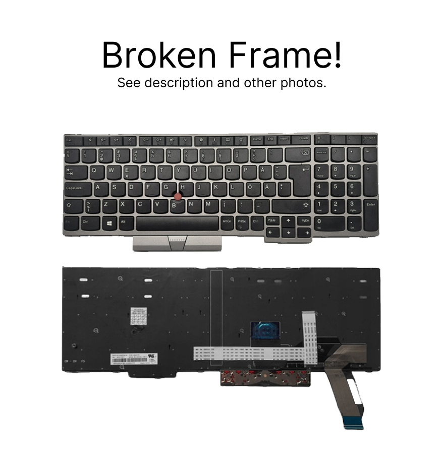 FINNISH QWERTY KEYBOARD LENOVO THINKPAD E580 L580 E590 P52 P72 T590 NON ...