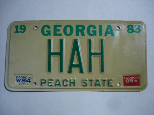 Vintage 1983 Georgia Vanity License Plate | eBay